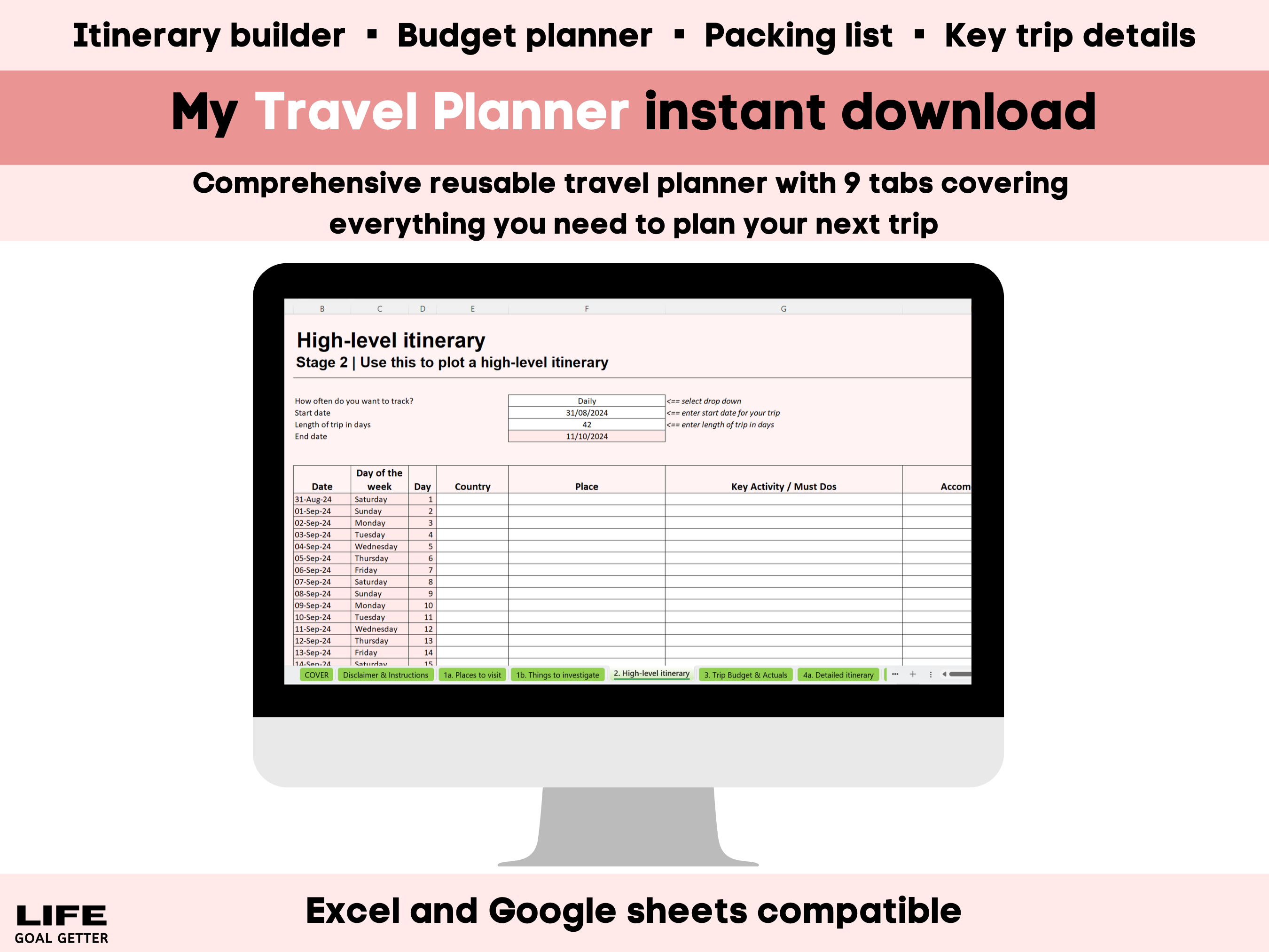 Ultimate Travel Planner - Life Goal Getter